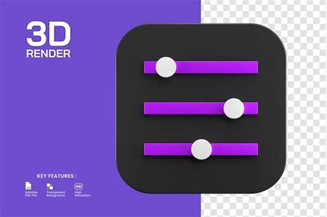 Premium Psd 3d Render Of Configuration Icon Isolated Useful For Website Or User Interface