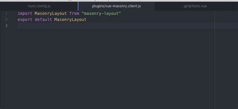 ecmascript 6 using masonry as a nuxt js plugin client side stack