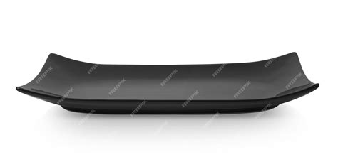 Premium Photo Black Rectangle Plate On White Background