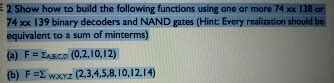 Solved Show How To Build The Following Functions Using One Chegg