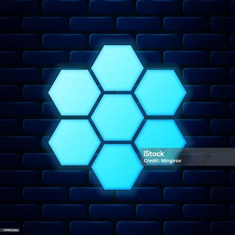 벽돌 벽 배경에 고립 빛나는 네온 허니콤 기호 아이콘입니다 꿀 세포 기호입니다 달콤한 천연 식품 벡터 일러스트레이션 0명에 대한 스톡 벡터 아트 및 기타 이미지 Istock