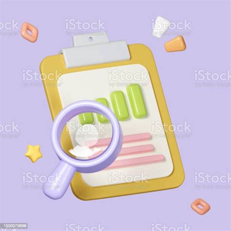 파스텔 배경에 분리된 돋보기가 있는 3d 종이 문서 아이콘입니다 텍스트 문서 비즈니스 및 재무 데이터 분석 개념 아이콘 기호