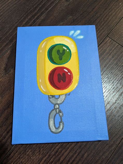 Bluey Yes No Button Acrylic Canvas Etsy