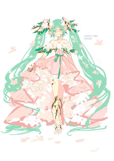 Spring Miku Anime Character Design Cute Drawings Character Design
