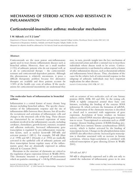 Pdf Mechanisms Of Steroid Action And Resistance In Mechanisms Of Steroid Action And