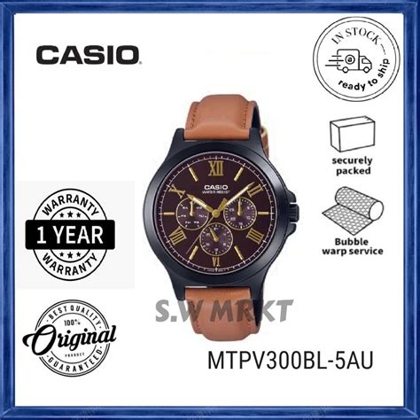 Casio Mtp V300bl 5au Analog Men Watch Shopee Malaysia