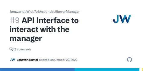 Api Interface To Interact With The Manager · Issue 9 · Jensvandewielarkascendedservermanager