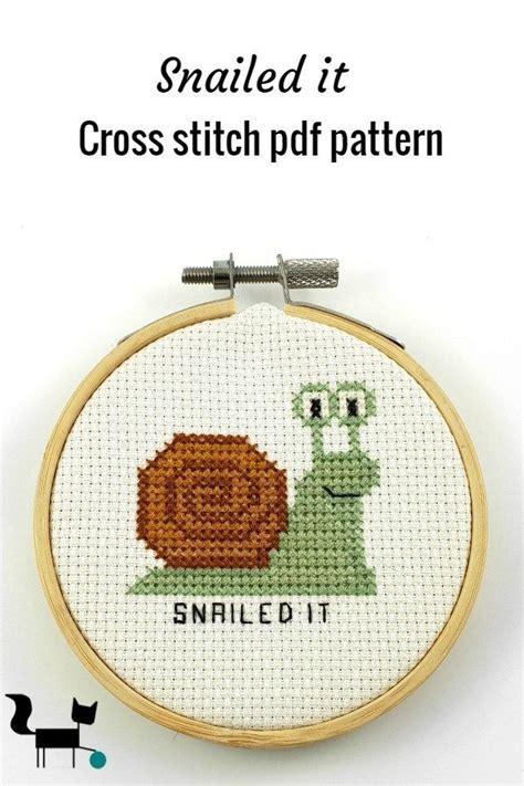 Motivational Snail Cross Stitch Pattern