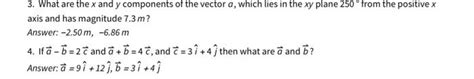 Solved What are the x and y components of the vector aˉ Chegg