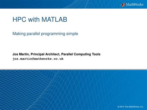 Ppt Hpc With Matlab Making Parallel Programming Simple Powerpoint Presentation Id6903628