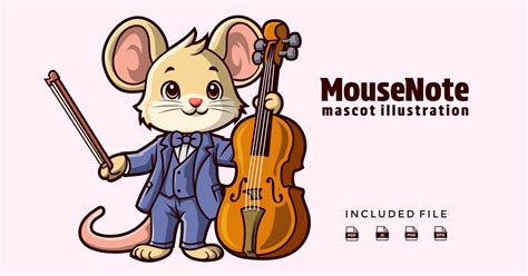 Classical Mouse Performer Mascot Illustrations Ft Music And Orchestra