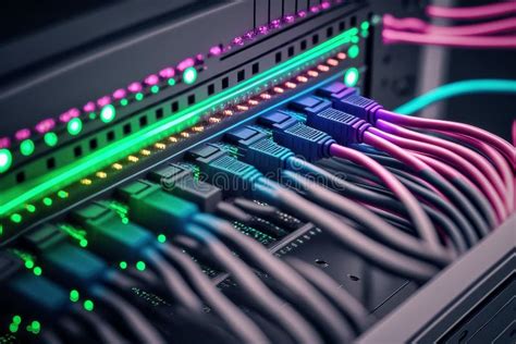Network Panel Switch And Cable In Data Center Generative Ai Stock Illustration Illustration