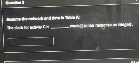 Solved Assume The Network And Data In Table As The Slack For