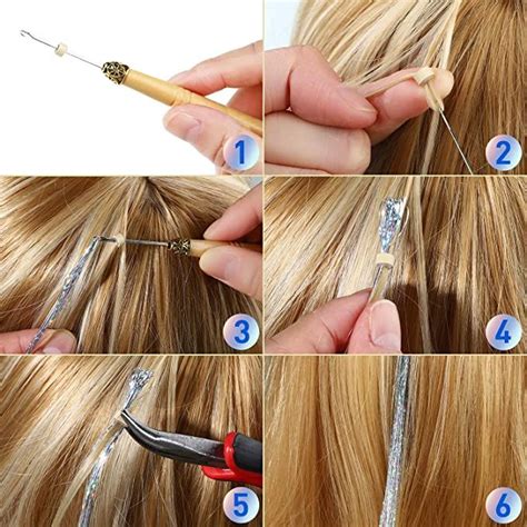 Hair Tinsel Strands Kit Tinsel Hair Extensions Fairy Hair Tinsel Kit For Women Girls With