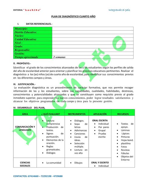 Profesores E InformaciÓn Plan De EvaluaciÓn DiagnÓstica Primaria