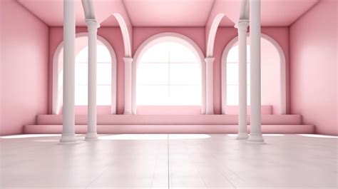 Premium Photo Architecture Modern Pink And White Theme Background
