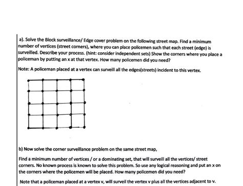 Solved A Solve The Block Surveillance Edge Cover Problem