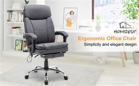 Ergonomic Breathable Fabric Reclining Massage Office Chair
