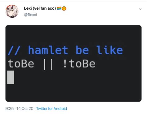 Hamlet If Shakespeare Was A Programmer R Programmerhumor