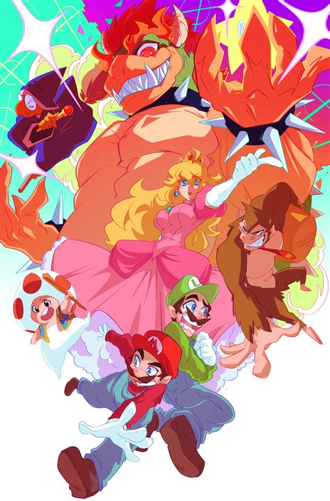 Princess Peach Mario Luigi Bowser Toad And 1 More Mario And 1