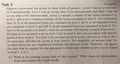 Solved Task 2 5 Marks Suppose A Processor Has Access To