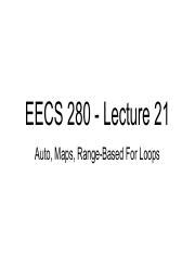Lecture 21 Auto Maps And Range Based For Loops Pdf EECS 280