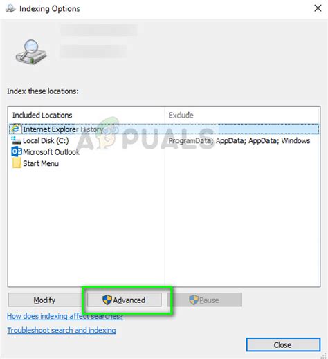 Fix Windows Indexing Is Not Running Appuals