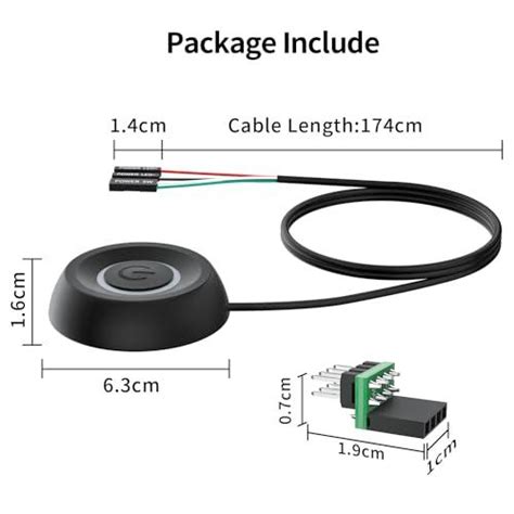 PC Power Button Desktop Power Button PC External Power Switch ON Off LED PC Power Supply Button