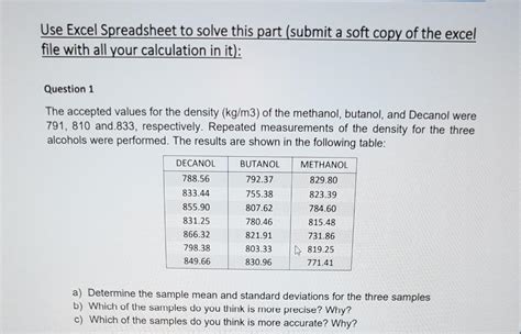 Solved Use Excel Spreadsheet To Solve This Part Submit A
