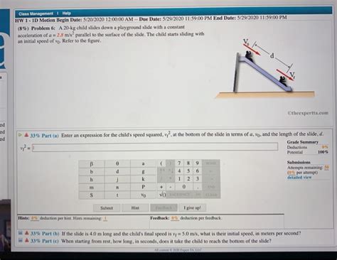 solved class management help hw 1 1d motion begin date