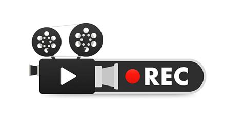 레트로 시네마 카메라 녹음 영화 촬영 축제 영화 시간 비디오 아이콘입니다 영화 제작 산업 영화 촬영 및 영화 제작 장비 영화 디자인 요소 영화 테이프 벡터 그림 단일 객체에