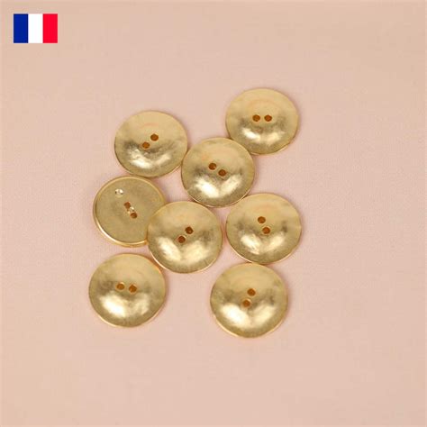 Boutons Rond Deux Trous En Galalithe Doré Martelé 27 Mm Pour Parfaire