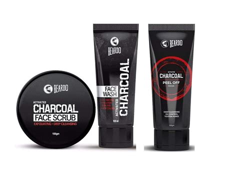 Buy Beardo Activated Charcoal Face Care Combo For Men Charcoal Peel