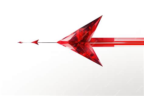 Premium Photo Red Feathered Arrow With Metal Arrowhead On White