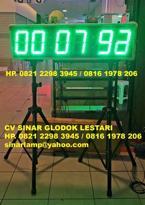 Lampu Digital Display 3 In 1 Warna Hijau Countdown Stopwatch Jam