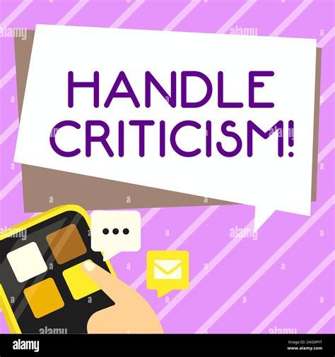 Hand Writing Sign Handle Criticism Business Idea Process Of