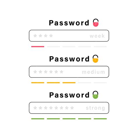 Premium Vector Password Reliability Indicator Password Weak Medium And Strong