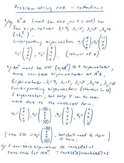 Problem Solving SVD Solutions TD Studocu