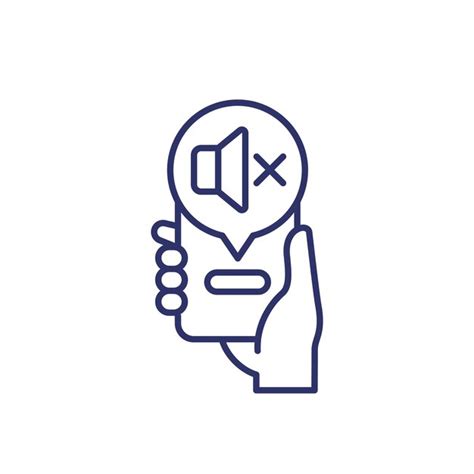 Premium Vector Mute Sound Off Silent Line Icon With A Phone
