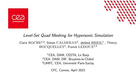Pdf Level Set Quad Meshing For Hypersonic Simulation