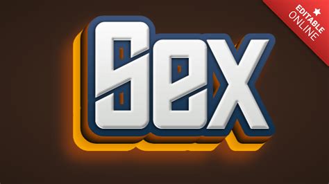 Sex 3d With Orange Glow Text Effect Generator