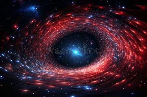 Abstract Red Grid Tunnel Futuristic D Portal Cosmic Wormhole Funnel
