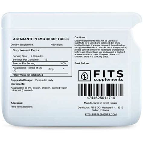Fits Astaxanthin 4mg 30 Softgels Sattva Malta