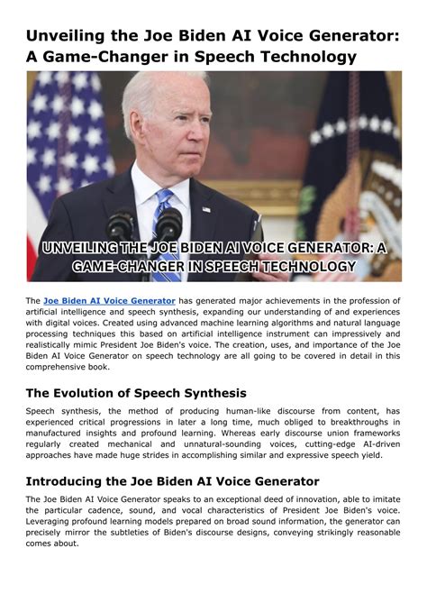 PPT Unveiling The Joe Biden AI Voice Generator A Game Changer In