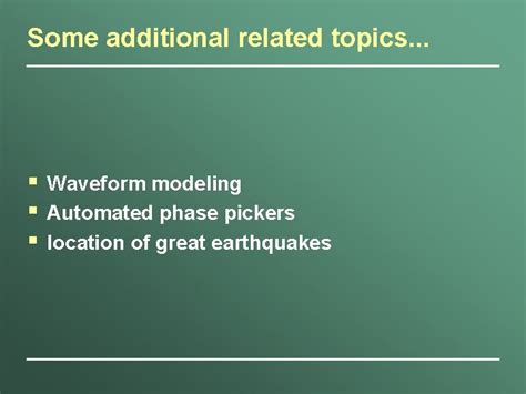 Earthquake Location The Basic Principles Relocation Methods Other