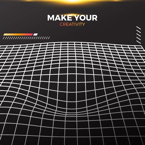 Premium Vector Abstract Wireframe Background D Grid Technology Illustration Landscape