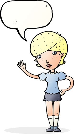 말풍선이 있는 손 흔드는 말풍선을 여자아이 그라데이션에 대한 스톡 벡터 아트 및 기타 이미지 그라데이션 기포 낙서 드로잉 Istock