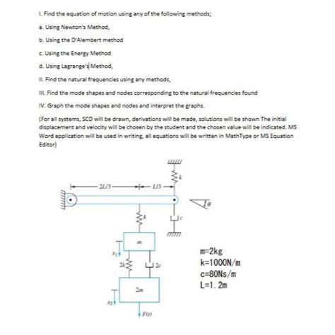 Solved L Find The Equation Of Motion Using Any Of The Chegg