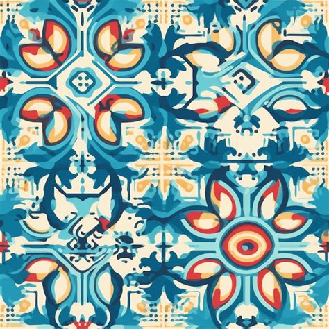 Premium Ai Image A Close Up Of A Colorful Tile With A Pattern Of