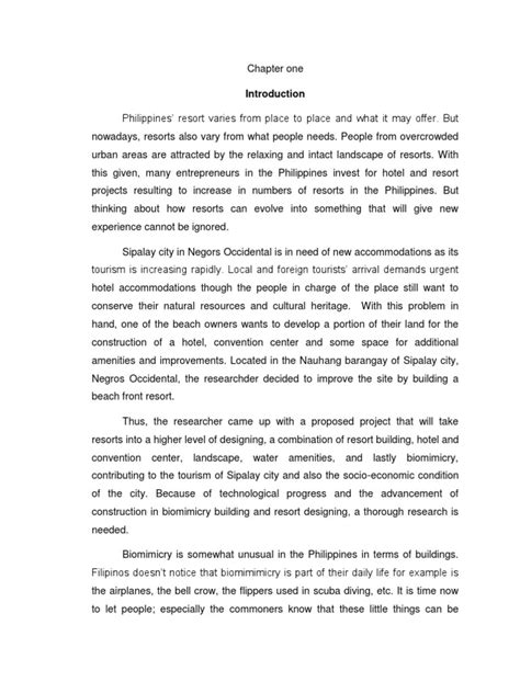 Eco Tourism Resort Thesis Proposal Survey Methodology Resort